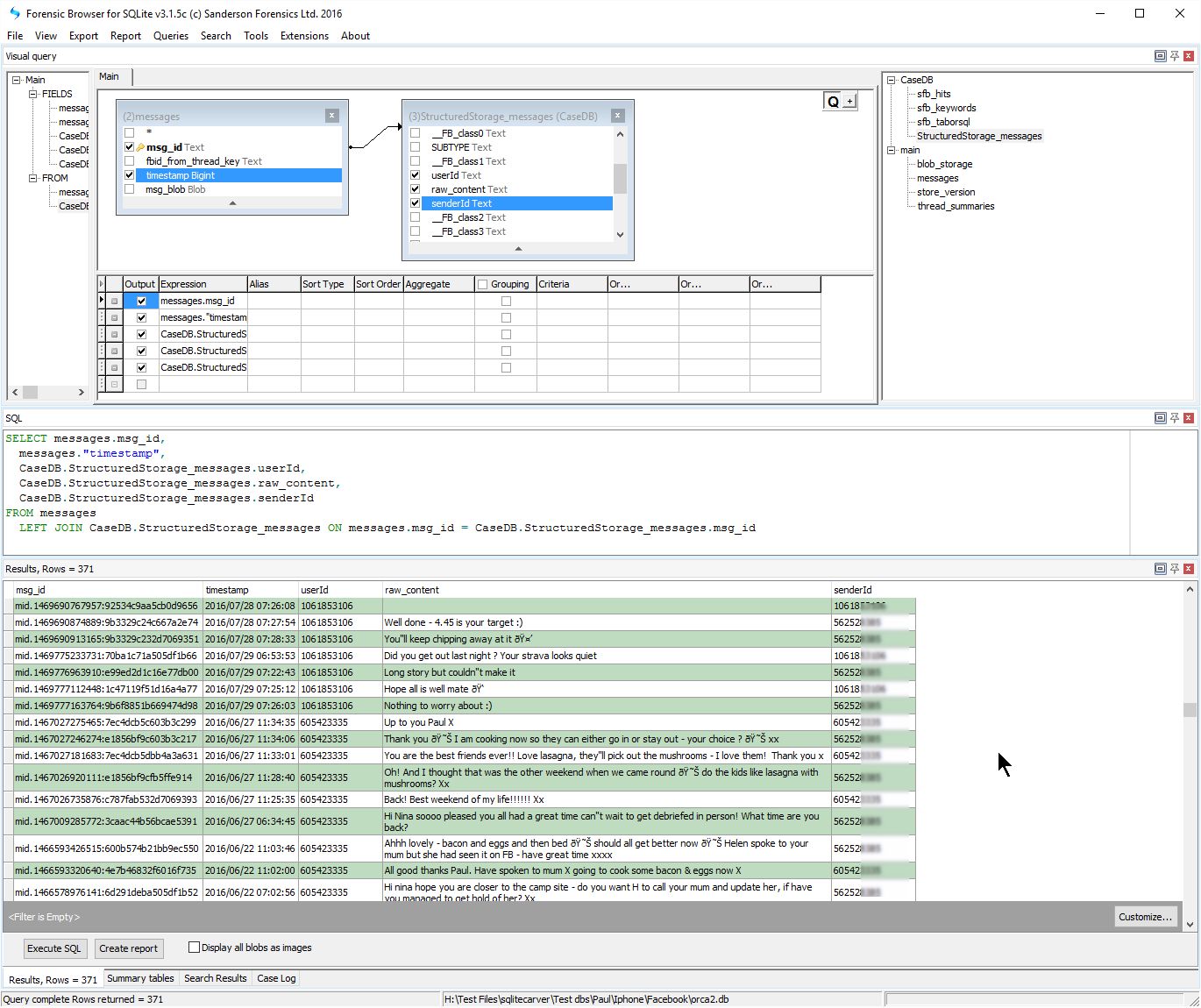 Forensic Browser For Sqlite Structured Storage Manager Sanderson